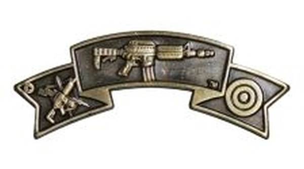 Patrol Rifle Qualification Tab Pin - Center Mass - Basic - Antique Gold ...