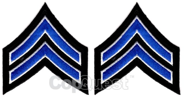 Uniform Rank Insignia - Royal/White on Black - 3-inch wide - 20% Off
